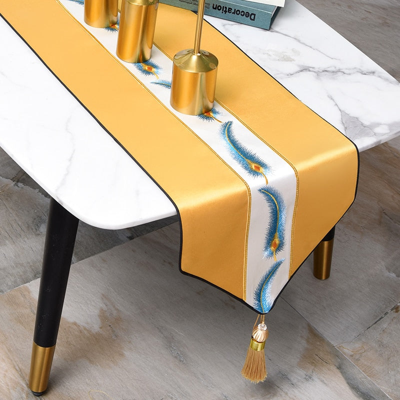 Hot Modern Luxury Table Runners with Tassel Polyester, with Feature Pa ...
