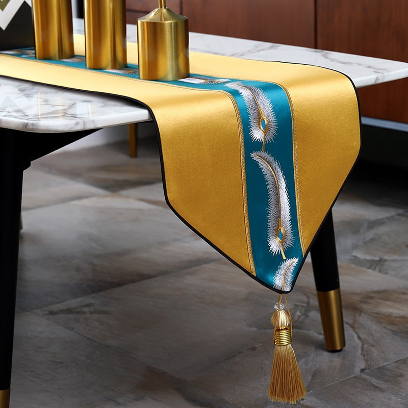 Hot Modern Luxury Table Runners with Tassel Polyester, with Feature Pa ...