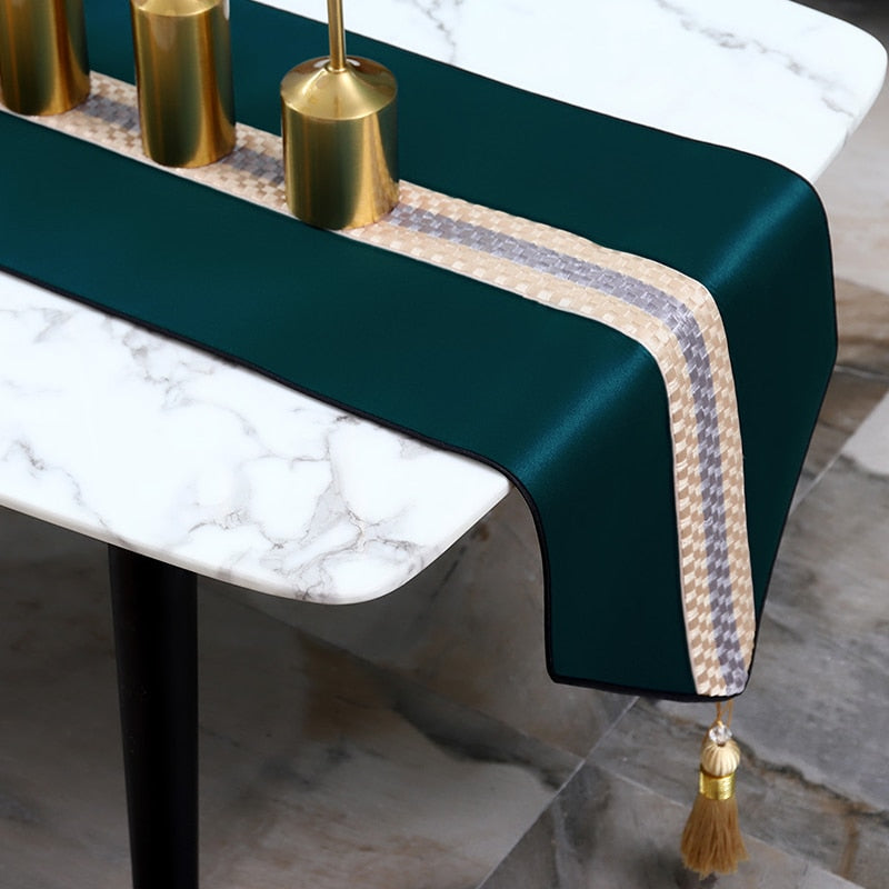 Hot Modern Luxury Table Runners with Tassel Polyester, with Feature Pa ...