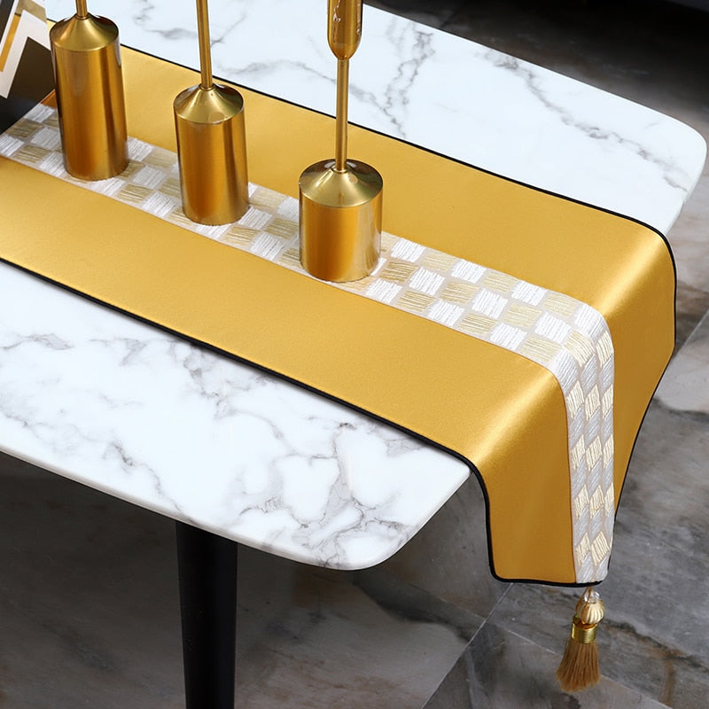 Hot Modern Luxury Table Runners with Tassel Polyester, with Feature Pa ...